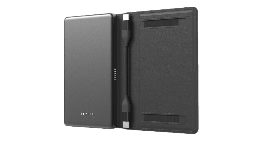 Levelo Vermont Portable 3 in 1 Wallet Power Bank - Black